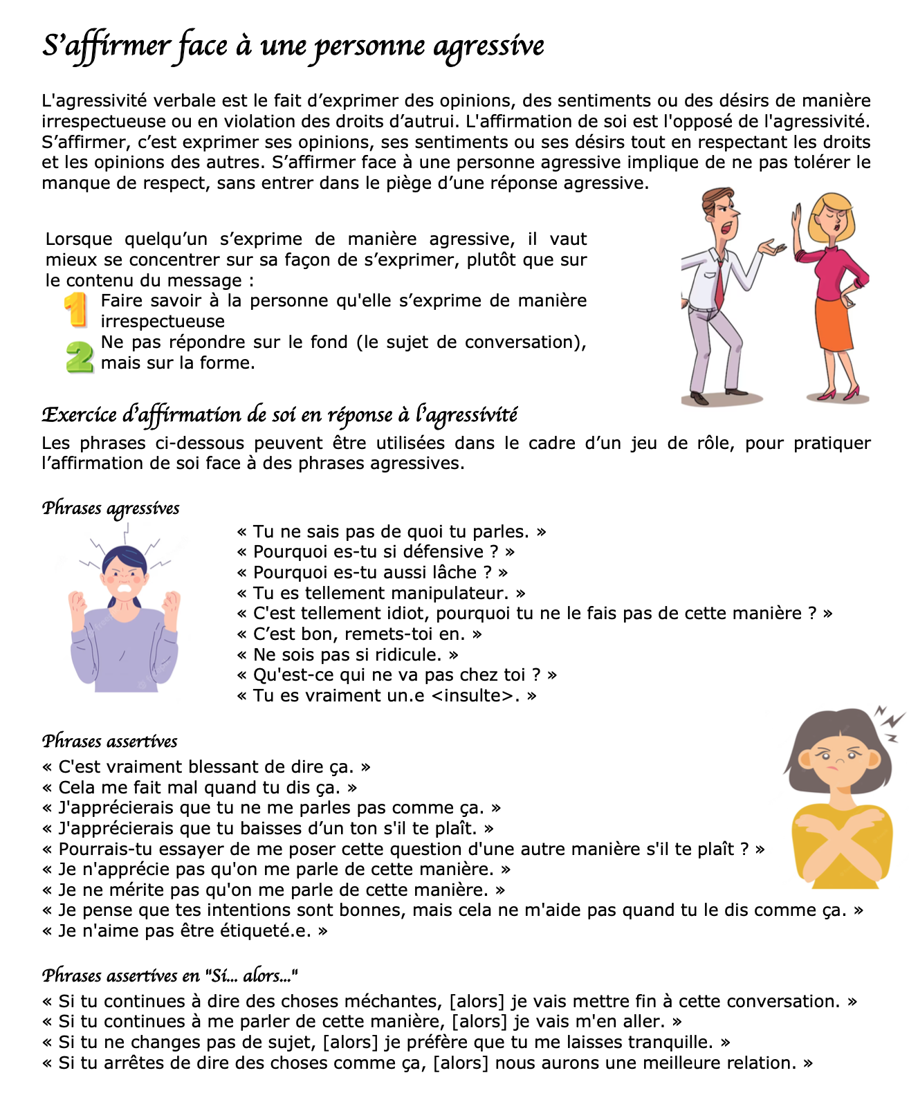 S'affirmer avec des phrases en "je" | Principe, exemples, exercice