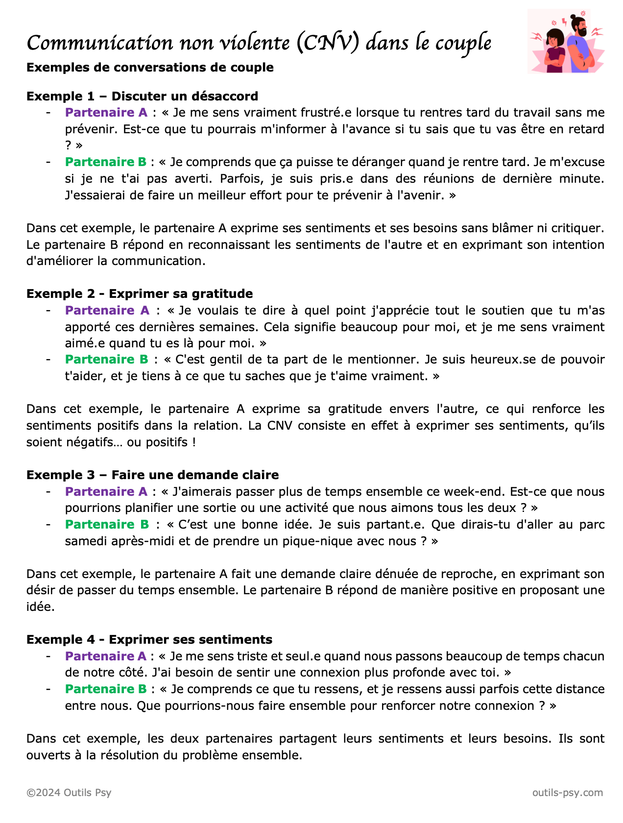 Communication non violente | Exemples