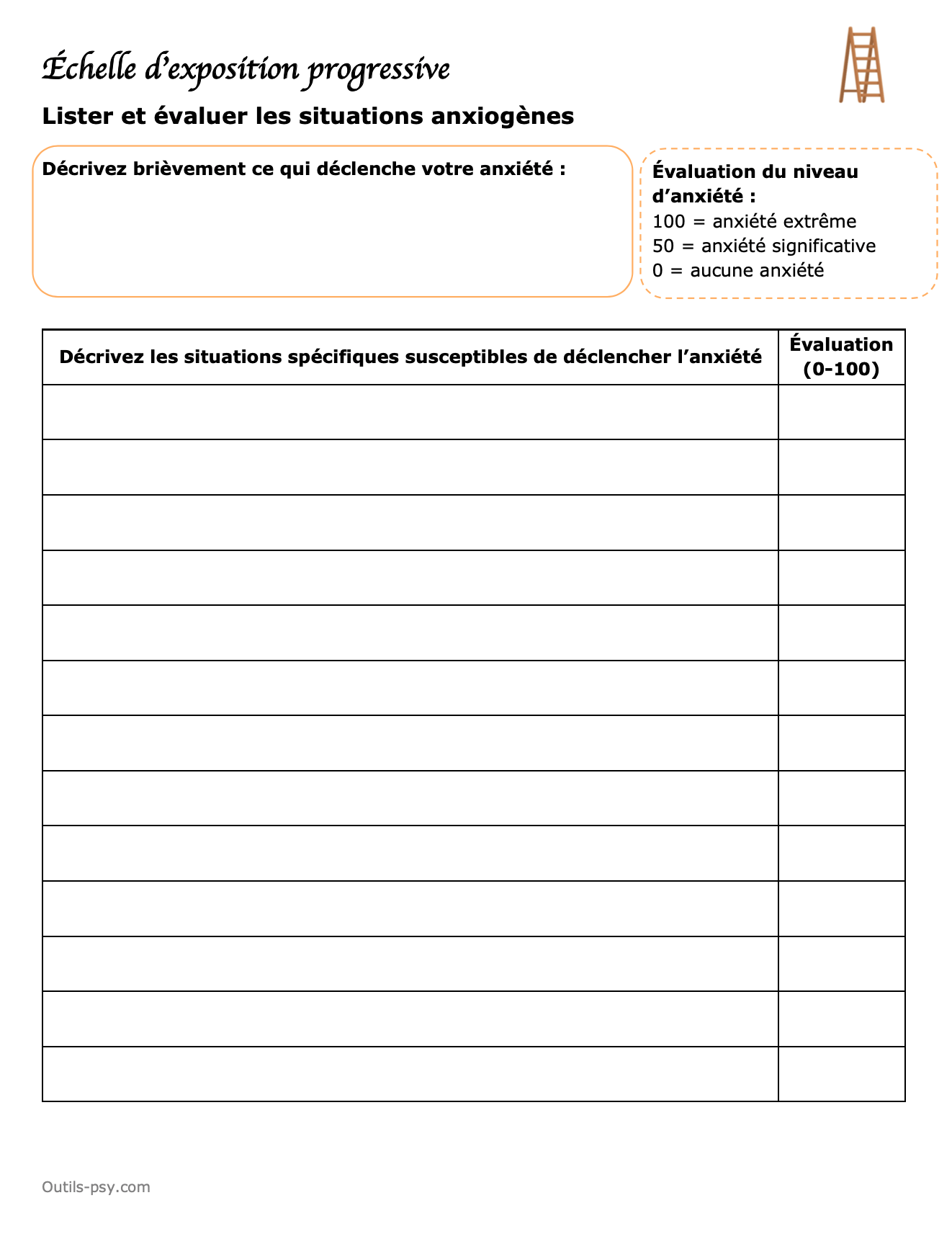 TCC | L'échelle d'exposition progressive : trame à remplir [PDF]