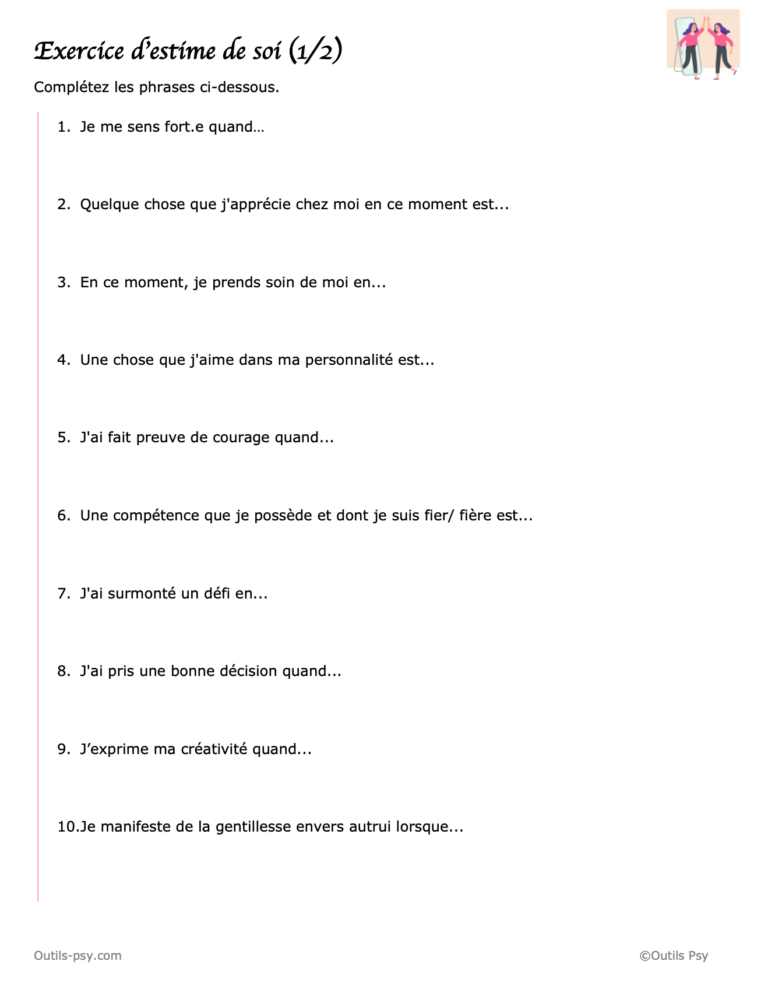 Estime de soi : outils et exercices [PDF]