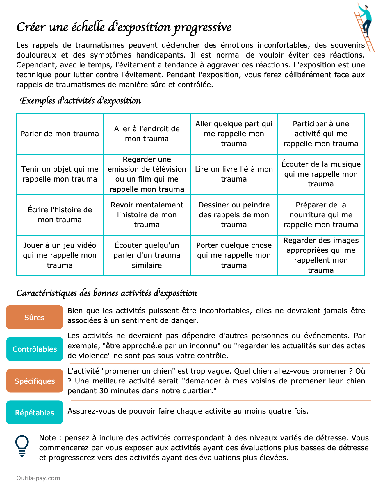 TCC | Créer une échelle d'exposition progressive [PDF]