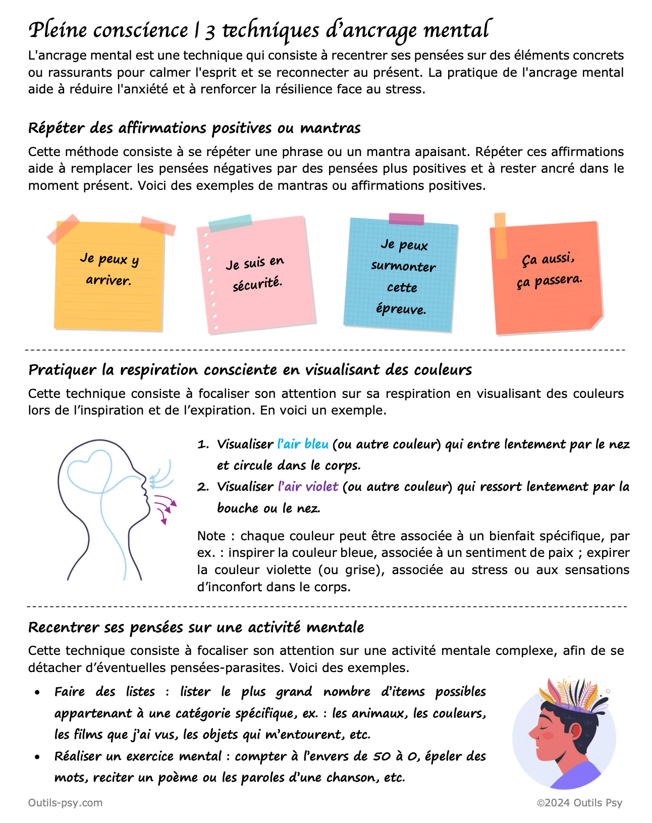 Pleine conscience | 3 techniques d'ancrage mental [PDF]