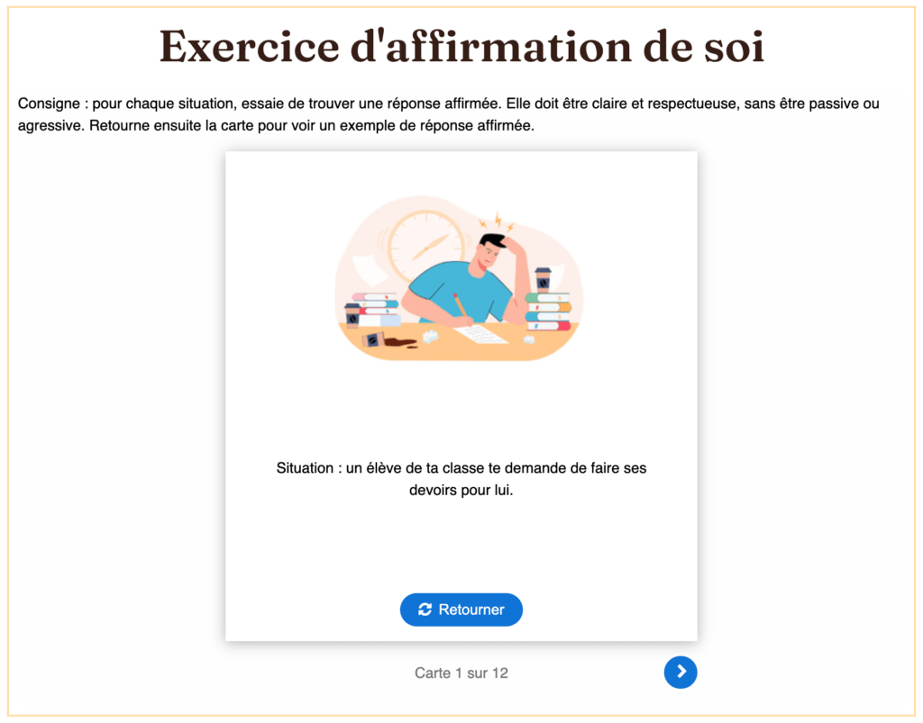 Exercice d'affirmation de soi | Version interactive